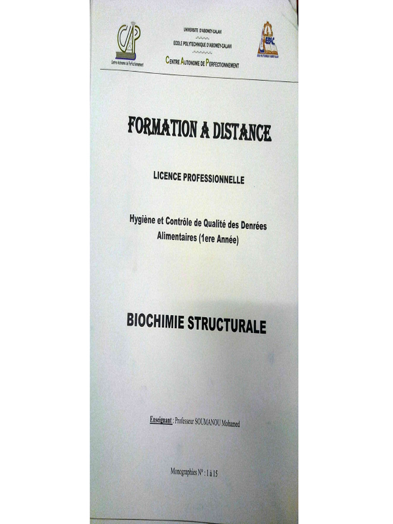 Biochimie Structurale HCQ1 NDTA1 | PDF