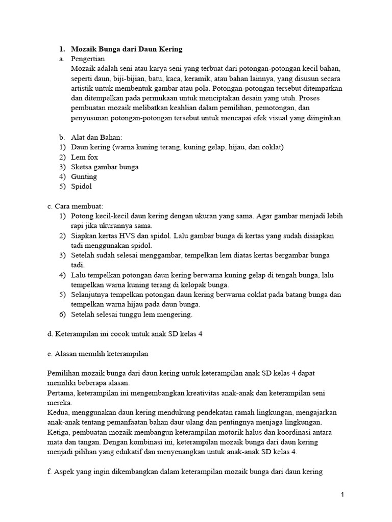 Keterampilan Kel-1 | PDF