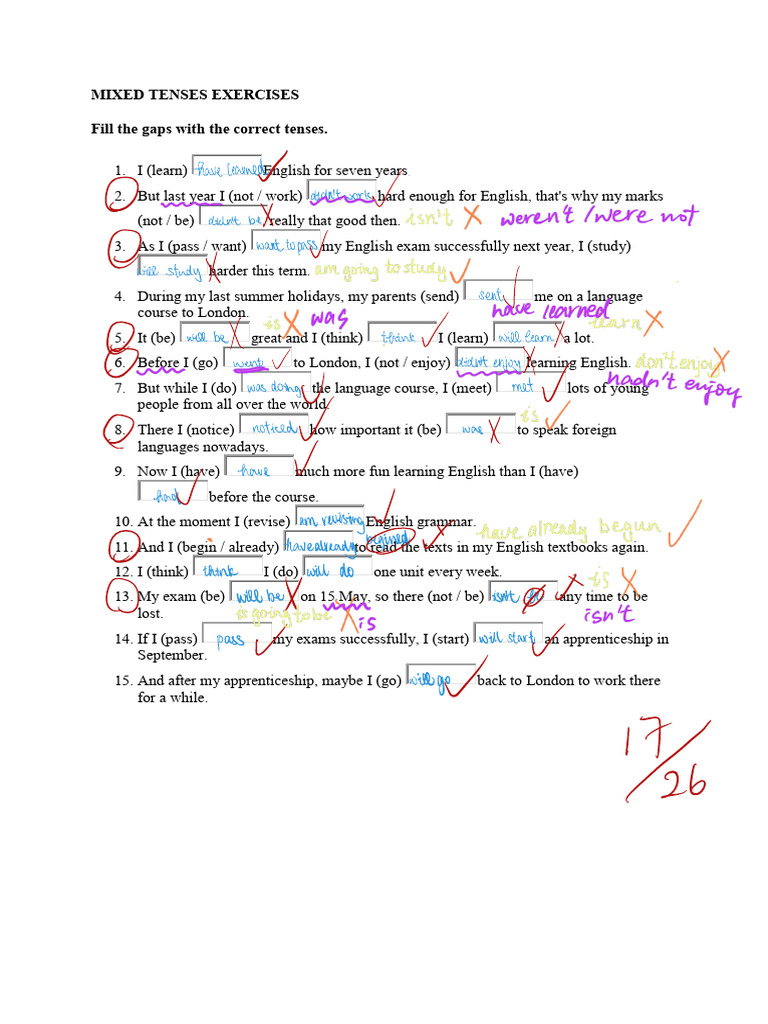 Verb Tenses | PDF | English Language | Grammar
