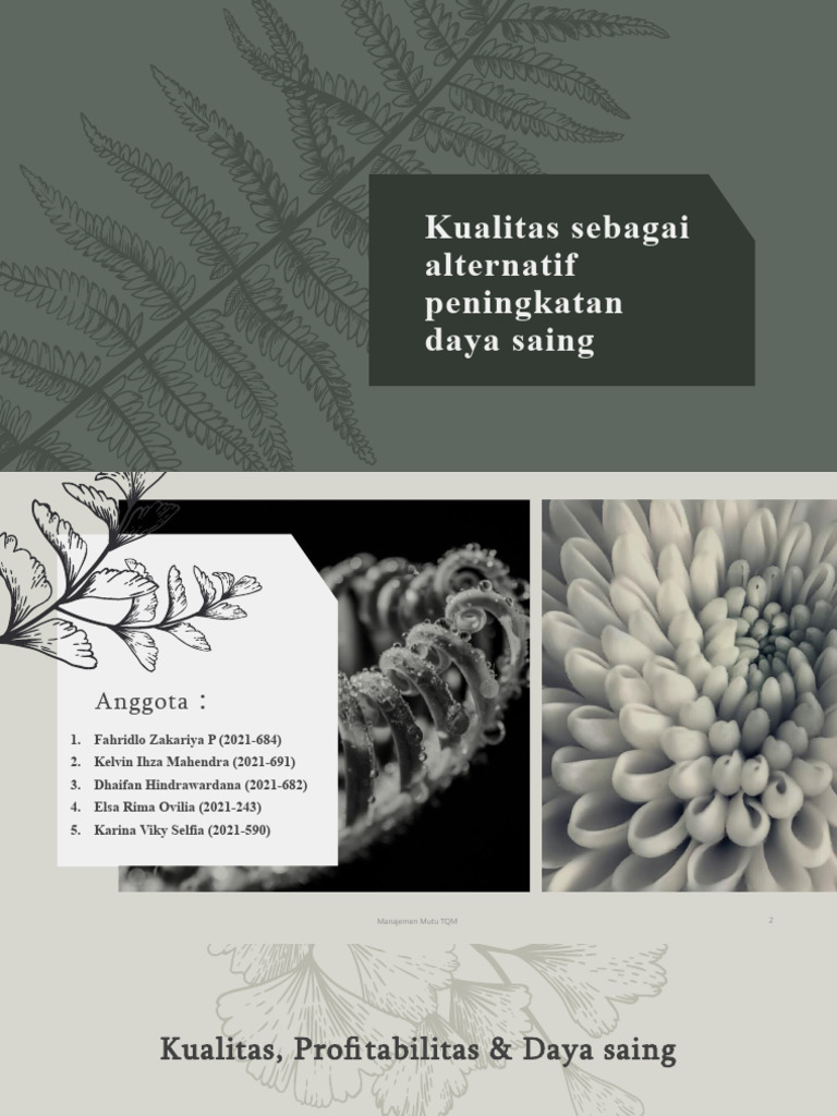 Kualitas dan Daya Saing dalam Bisnis | PDF