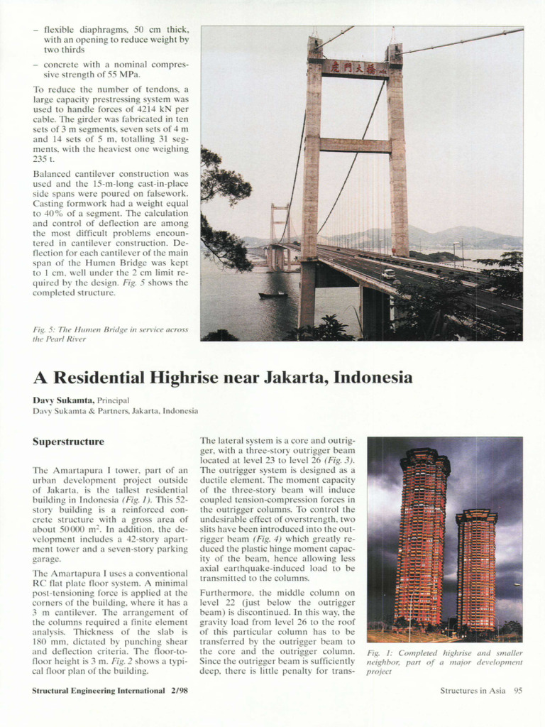 Residential Tower Jakarta - 1998 | PDF | Beam (Structure) | Concrete