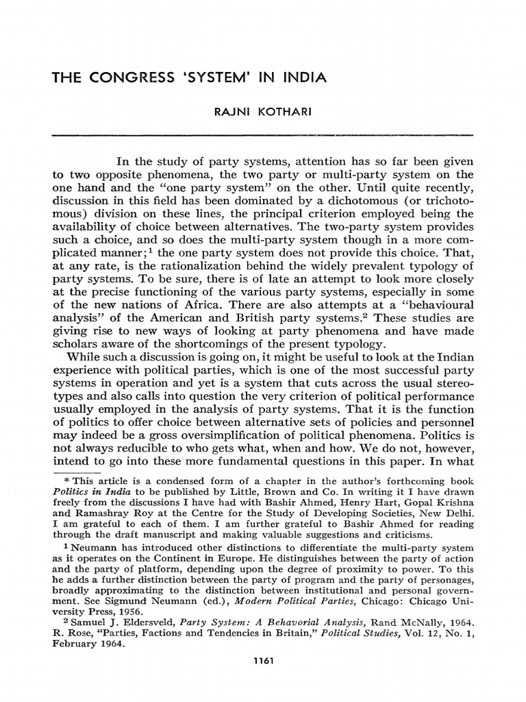 Congress system | PDF | Indian National Congress | Jawaharlal Nehru