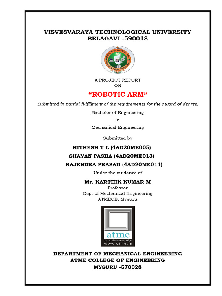 Robotic Arm | PDF | Robotics | Servomechanism