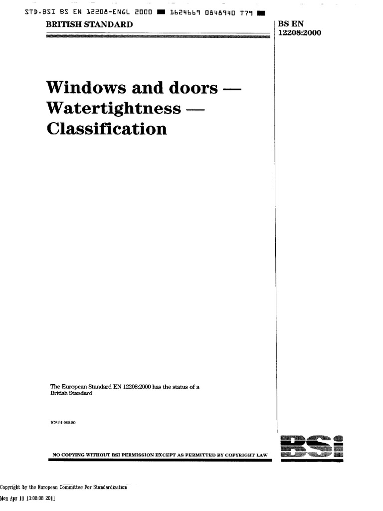 En 12208 2000 | PDF