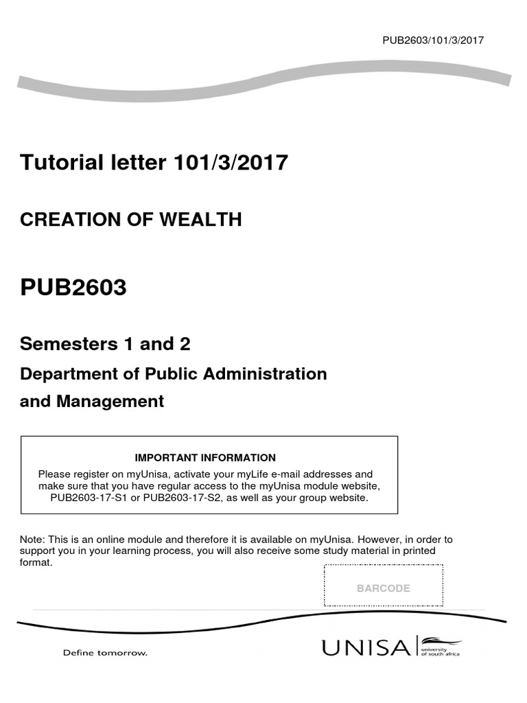 Tutorial Letter 10132017 | PDF | Educational Assessment | Libraries