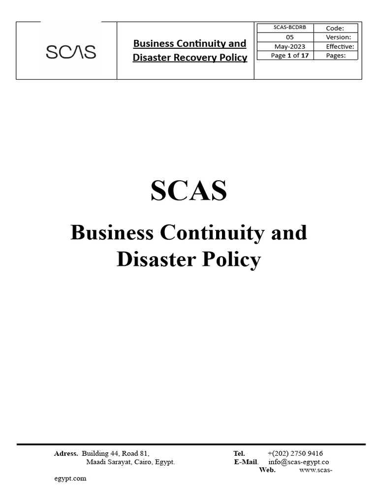 Business-Continuity-and-Disaster-Recovery-Plan-2023-2024 SCAS | PDF ...