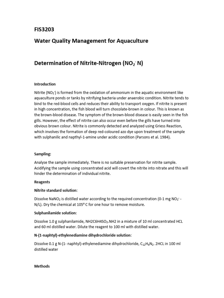 Lab NO2 | PDF | Nitrite | Magnesium