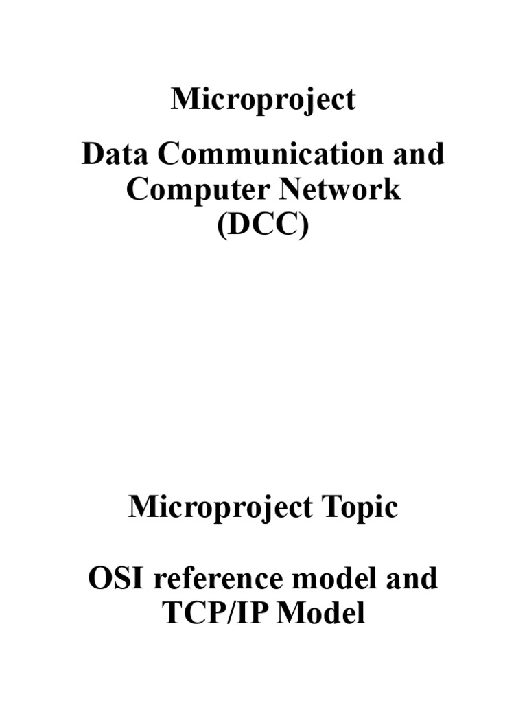DCC Microproject | Download Free PDF | Osi Model | Computer Network