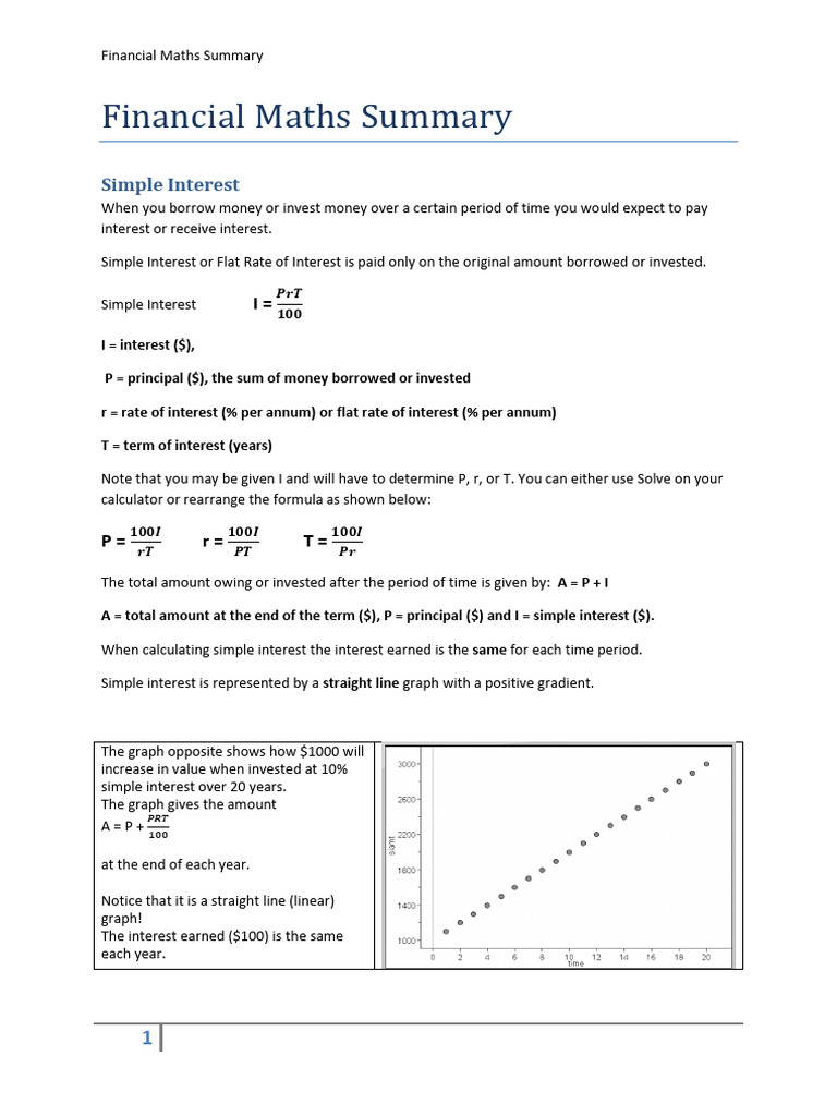 Financial Maths Summary | PDF | Interest | Depreciation Financial Maths Summary | PDF | Interest | Depreciation