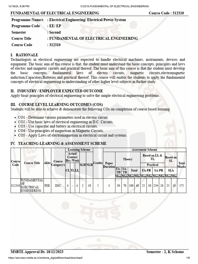 Fundamental of Electrical Engineering | PDF | Series And Parallel ...