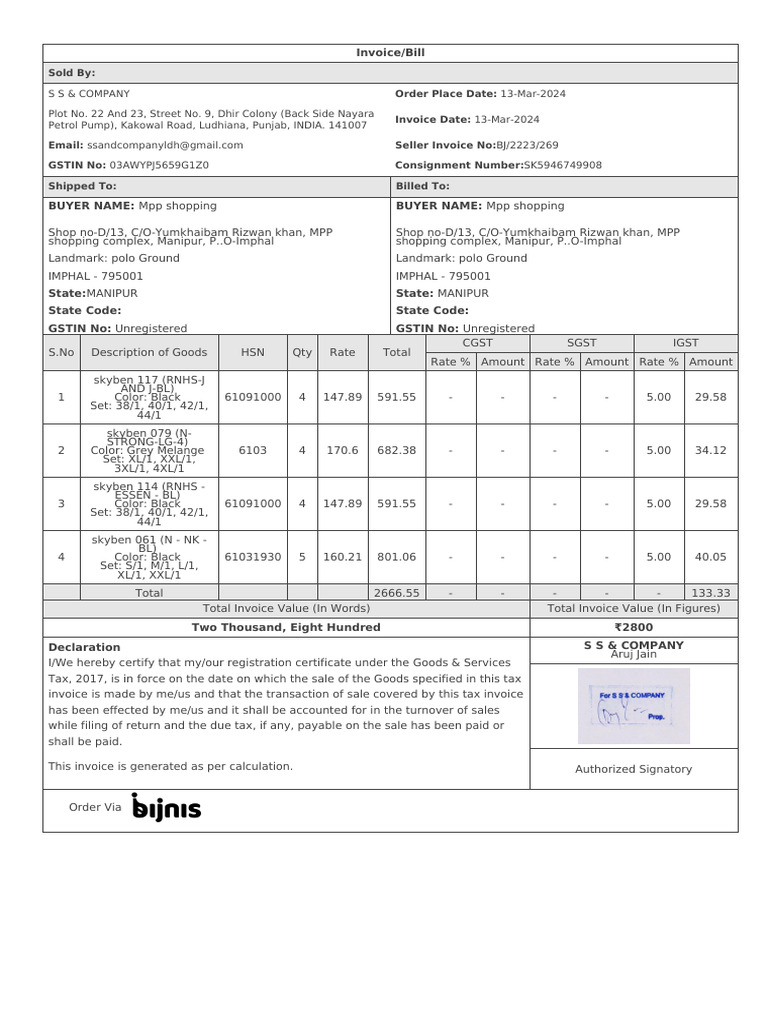 sale_invoice_download13_03_2024_13_04_58 | PDF | Invoice | Trade