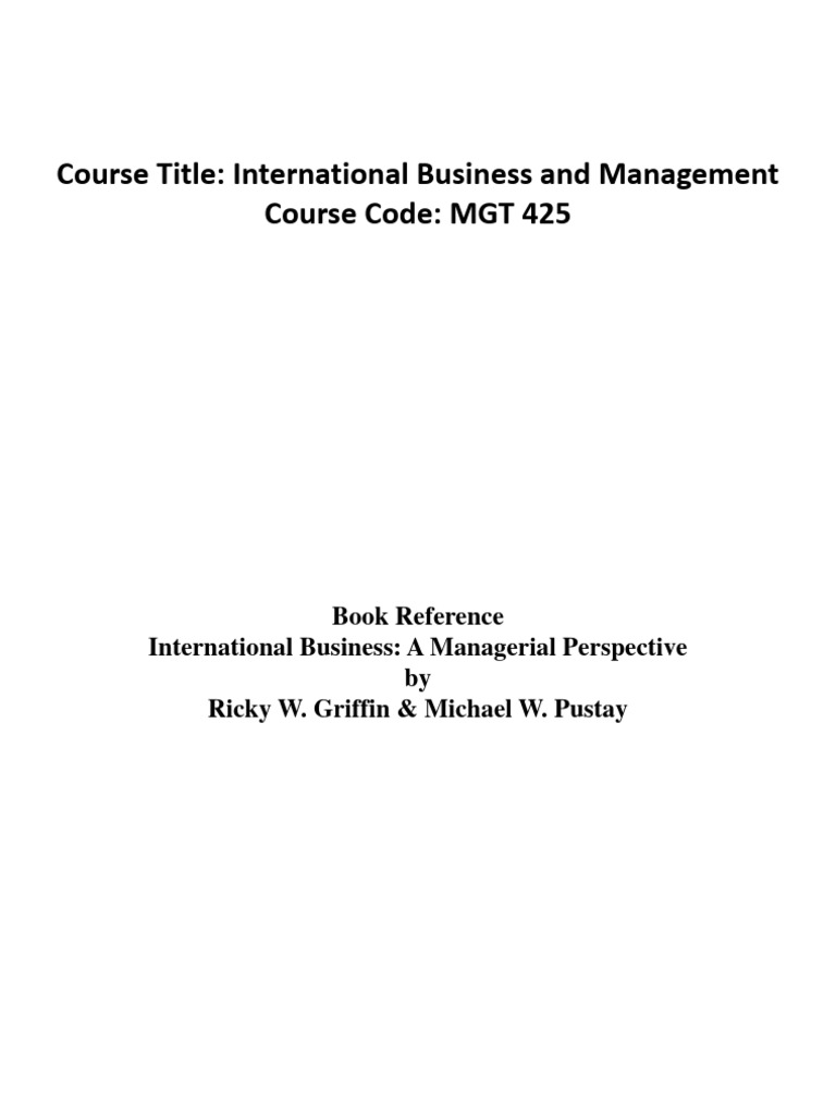 Overview of International Business Concepts | PDF | Multinational ...