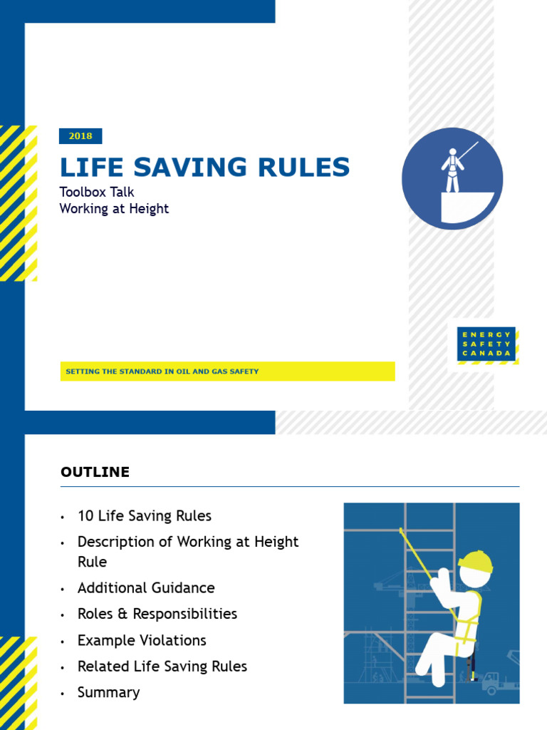 LSR Working at Height Toolbox Talk | PDF | Occupational Safety And ...