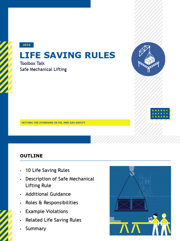 Life Saving Rules for Mechanical Lifting | PDF | Occupational Safety ...