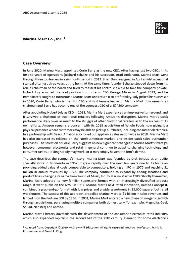 ACCT2119 ABO Assessment 1 Case Study Sem 1 2024 | PDF | Best Buy | Retail
