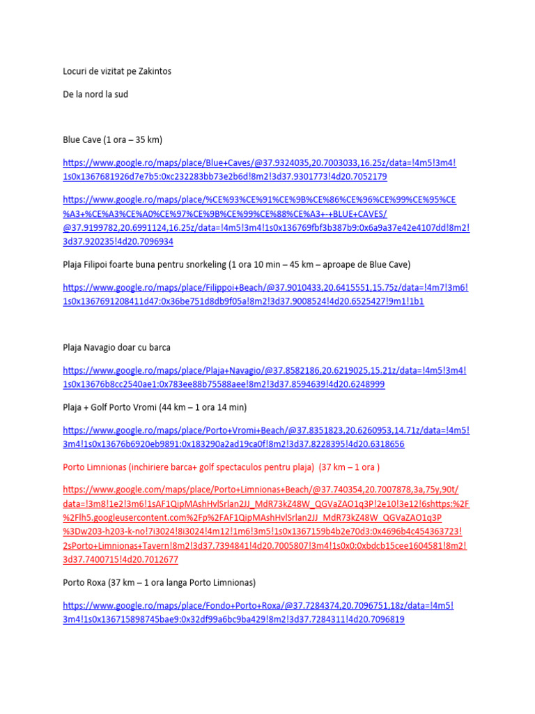 Locuri de Vizitat Pe Zakintos | PDF