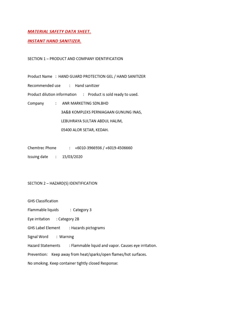 DSMS Hand Sanitizer PDF | PDF | Self-Improvement | Science & Mathematics