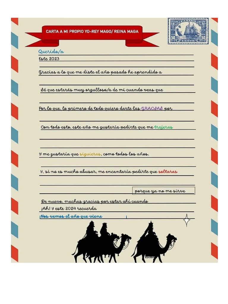 Carta A Mi Propio Yo Rey Mago | PDF