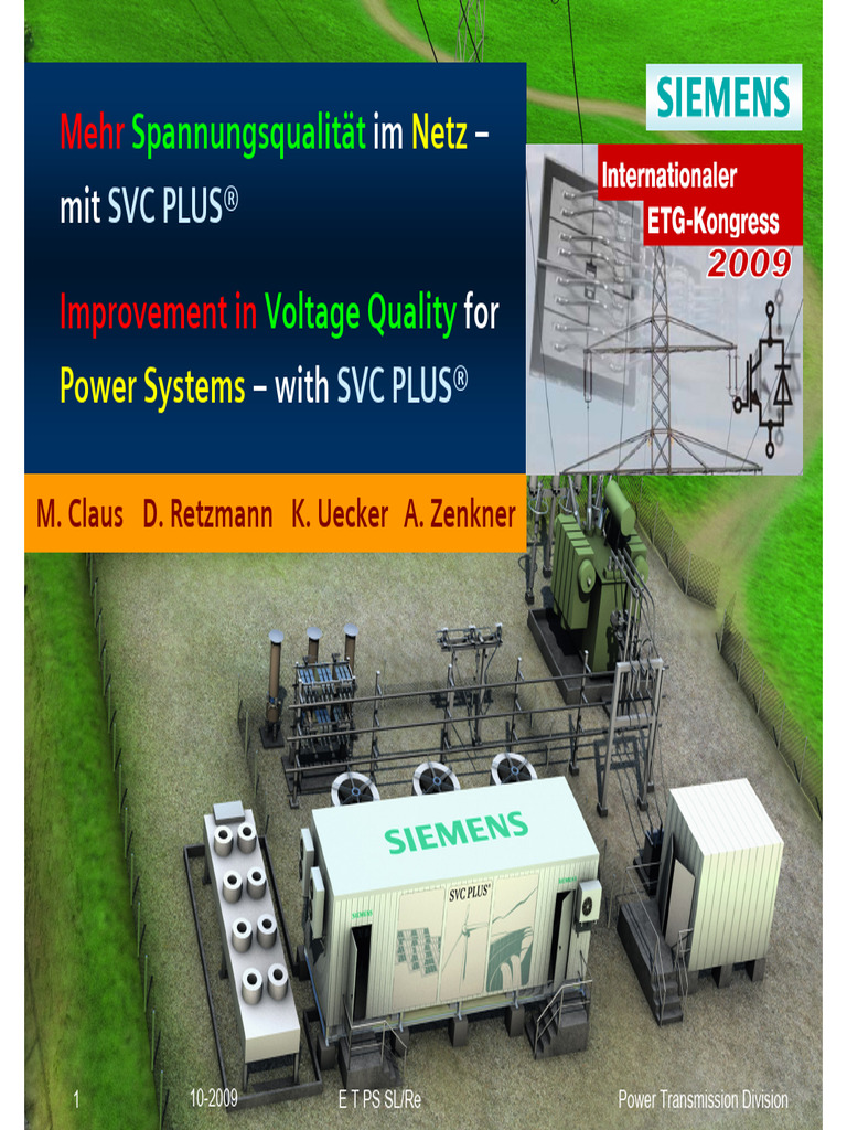 Siemens MMC SVC Plus (STATCOM) 2009 Document | PDF | Electric Power ...