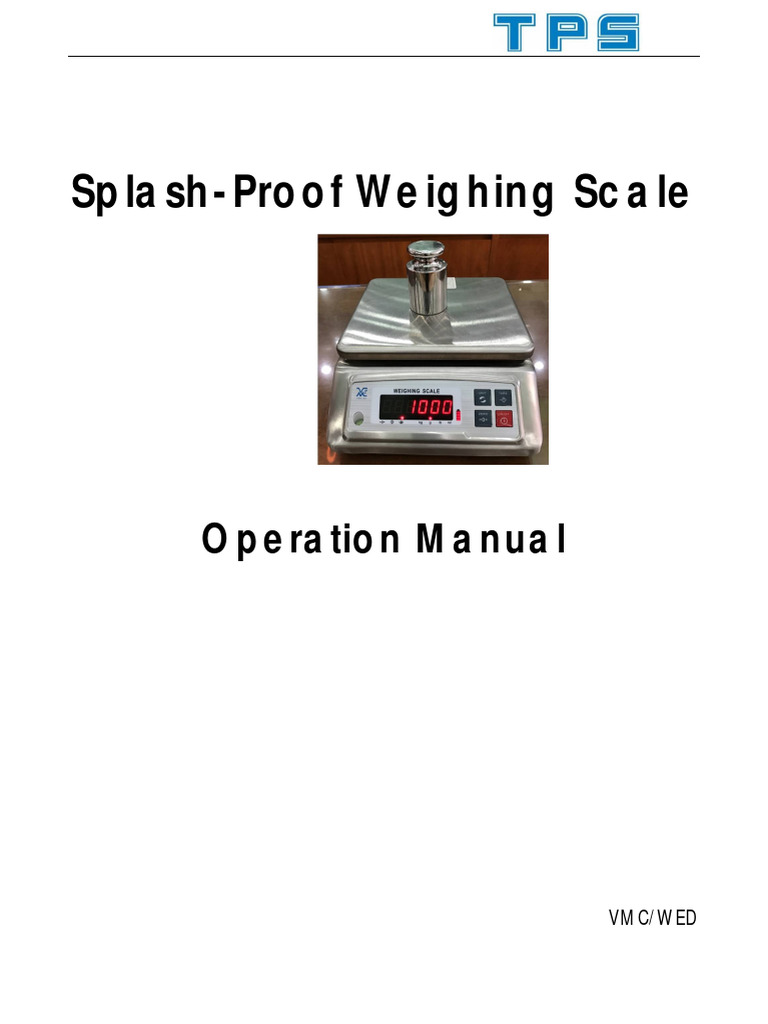 Splash-Proof Weighing Scale: Operation Manual | PDF | Battery Charger ...