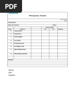 RPE Monthly Inspection Checklist | PDF | Occupational Safety And Health ...