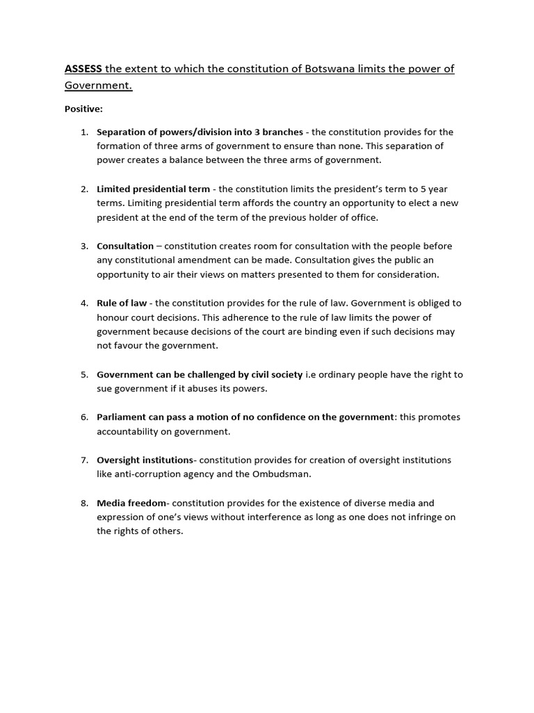 Constitutional Limitations | Download Free PDF | Constitution | Rule Of Law