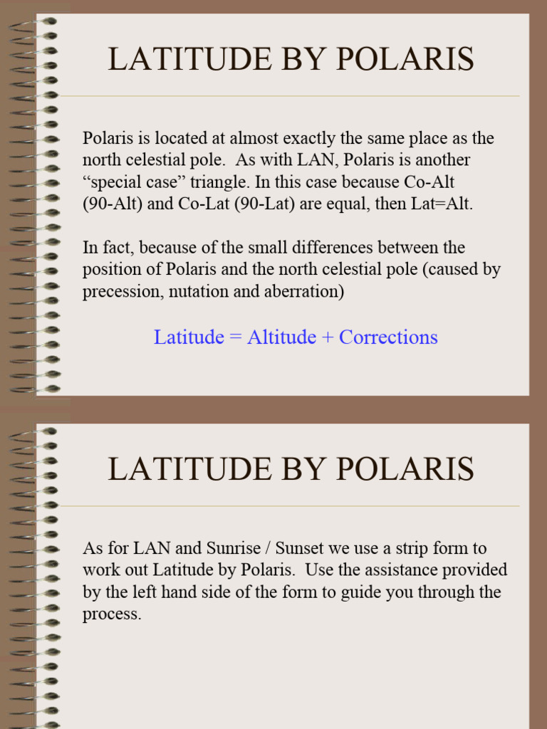 Latitude by Polaris | PDF | Geophysics | Navigation