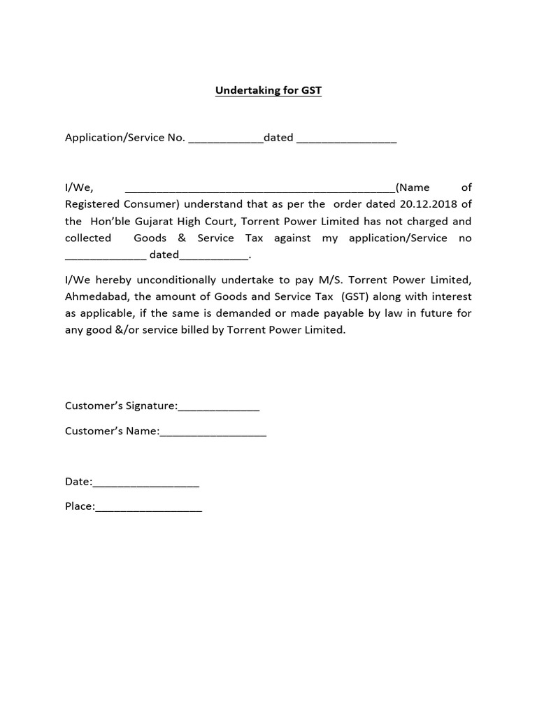Torrent Power GST Form | PDF