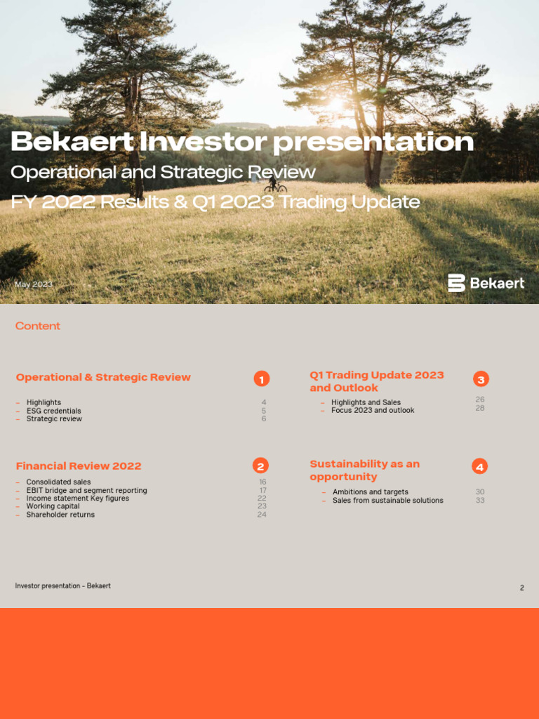 Bekaert 2023 May Investor Presentation | PDF | Dividend | Investing