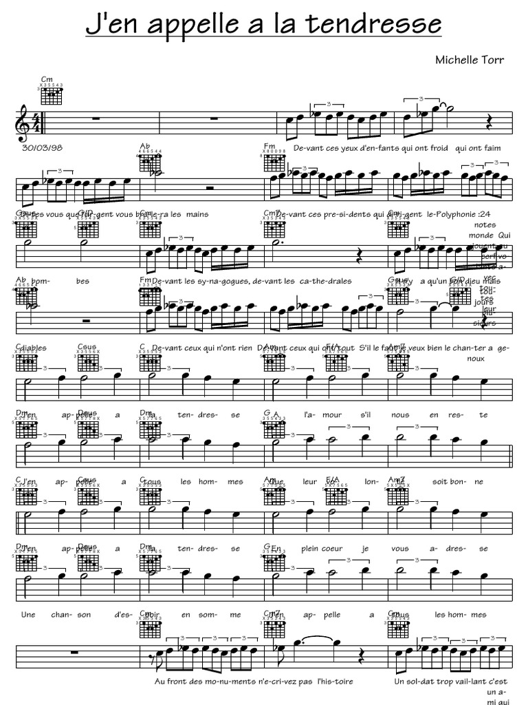 Michelle Torr - J - en Appelle À La Tendresse | PDF