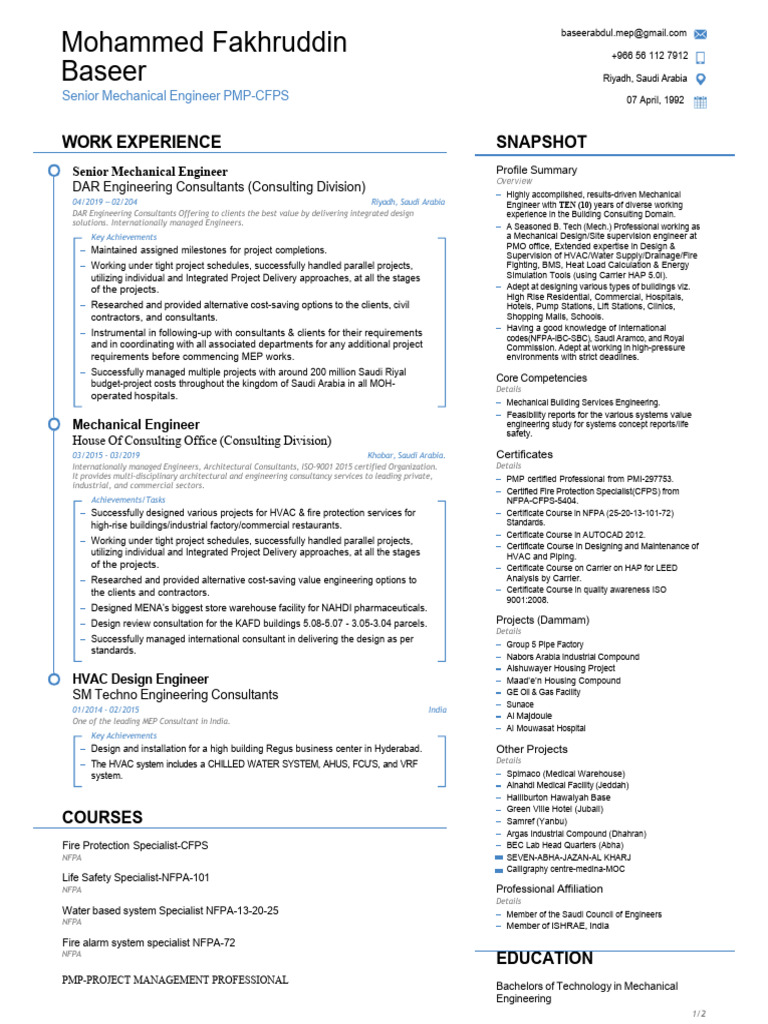 Mohammed Fakhruddin Baseer | PDF | Duct (Flow) | Mechanical Engineering