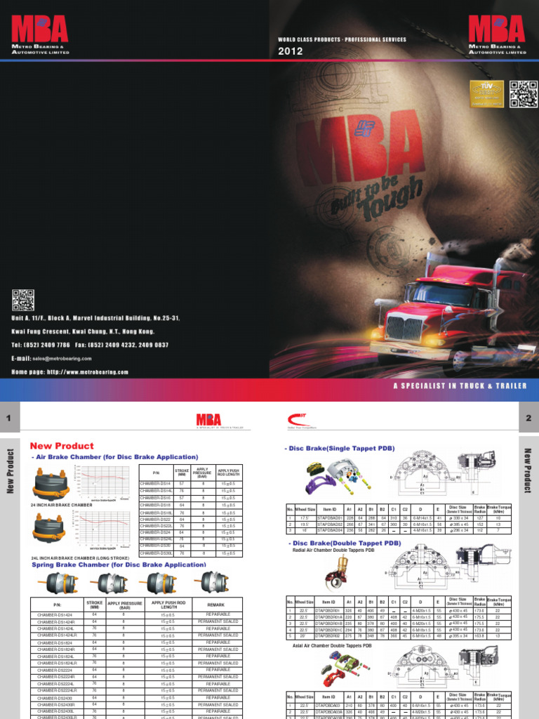 Air Brake Chambers and Disc Brakes Overview | PDF | Brake | Truck