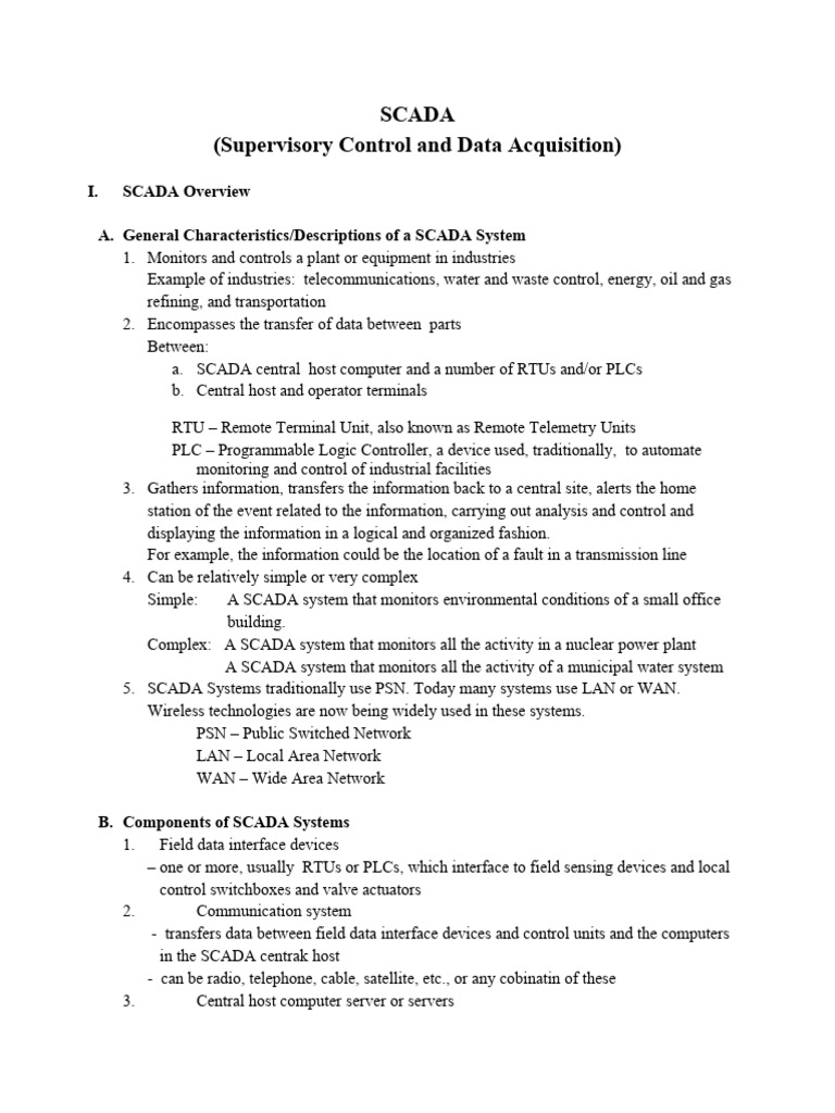 Lecturenote - 952756569CH 5 ECEG5252 Notes SCADA | PDF | Scada ...