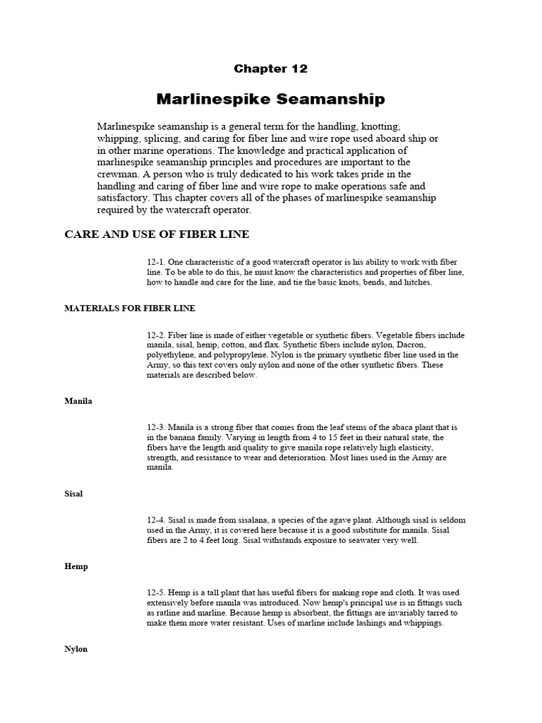 Seamanship | PDF | Knot | Rope