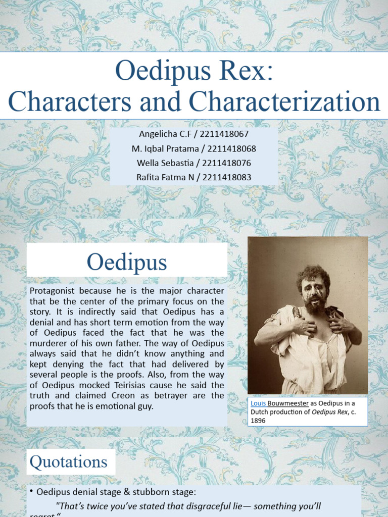 Oedipus Rex: Character Analysis | PDF | Oedipus | Theban Mythology