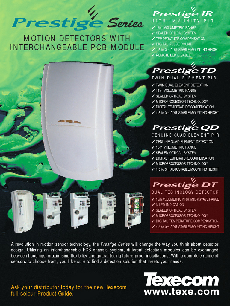 04-DETETOR-TEXECOM-PRESTIGE DT-CARACTERÍSTICAS_EN | PDF | Sensor ...