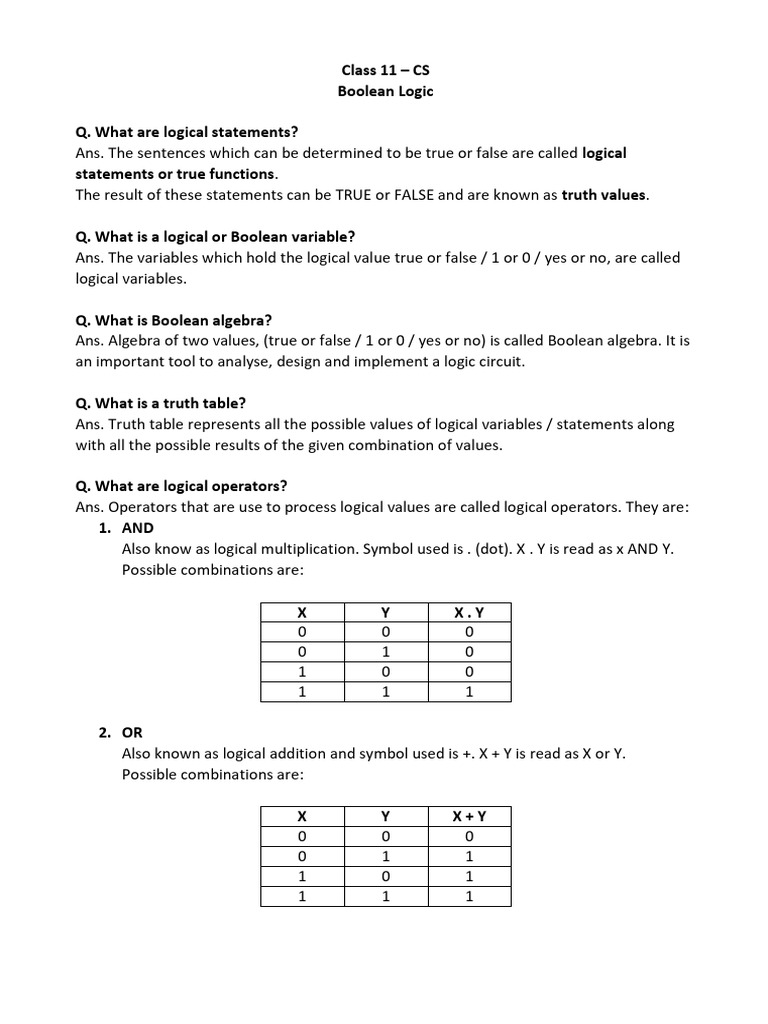 Boolean Logic Pdf Computer Programming Mathematics 8773