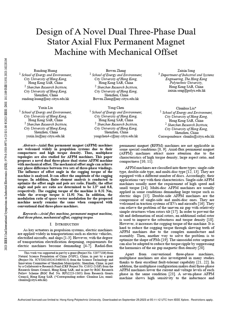 Design of A Novel Dual Three-Phase Dual Stator Axial Flux Permanent ...