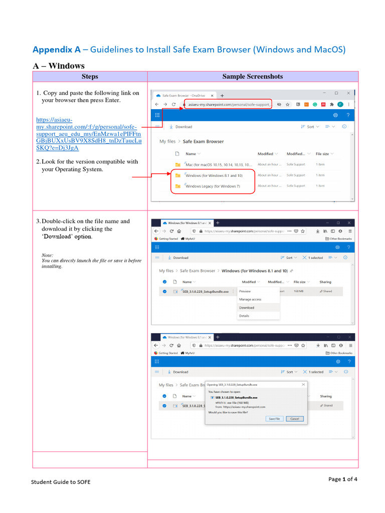Appendix A - Guidelines To Install Safe Exam Browser | PDF ...