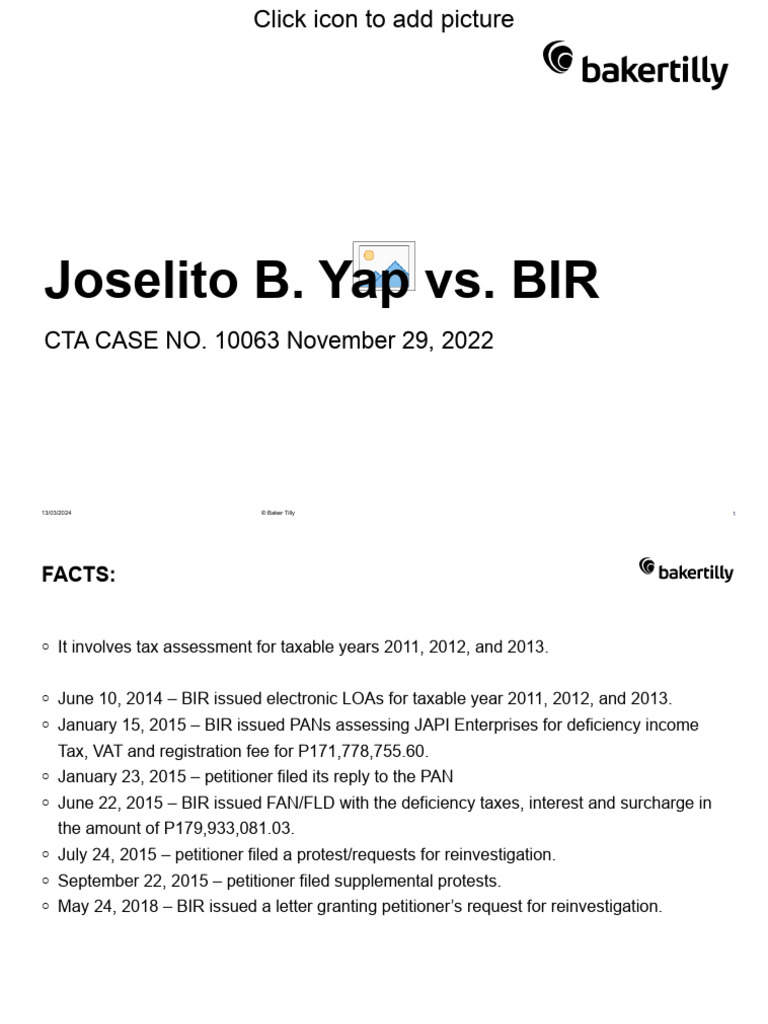 CTA Case No. 10063 | PDF | Taxes | Internal Revenue Service