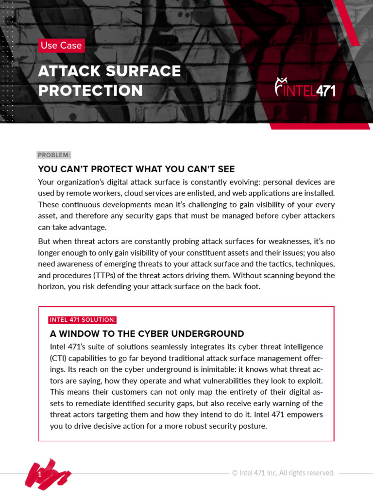 Intel 471 Attack Surface Protection Datasheet | PDF | Security ...