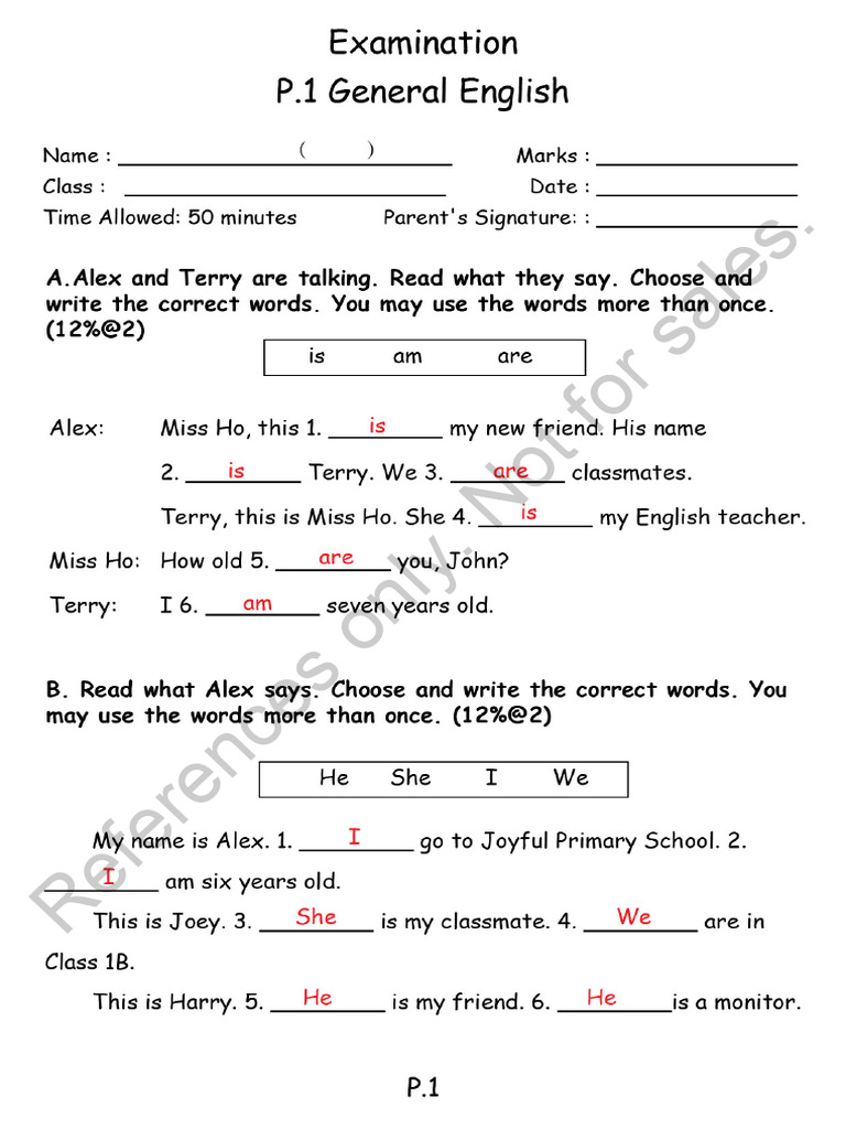 Eng P1 Set 02 Ans | PDF