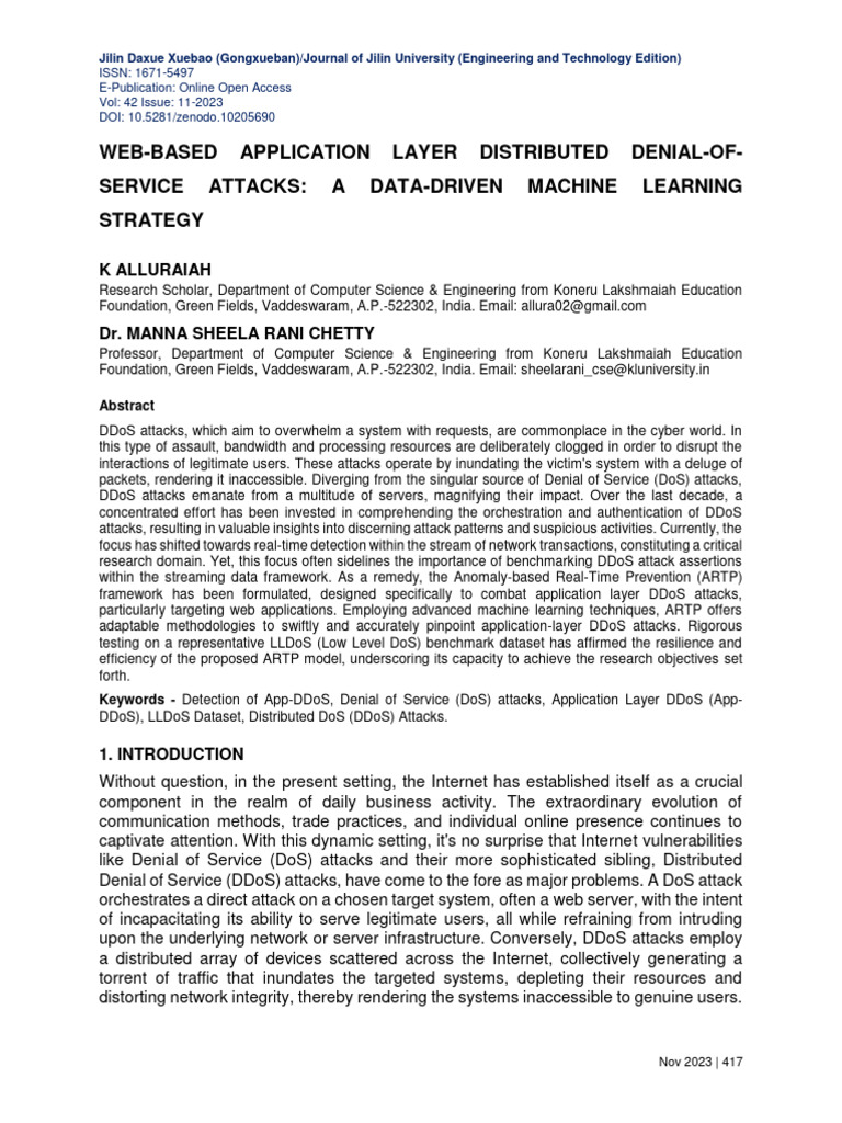 WEB-BASED APPLICATION LAYER DISTRIBUTED DENIAL-OF-SERVICE ATTACKS: A ... WEB-BASED APPLICATION LAYER DISTRIBUTED DENIAL-OF-SERVICE ATTACKS: A ...