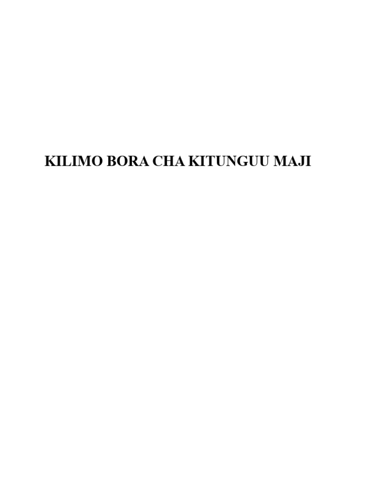 Kilimo Bora Cha Kitunguu Maji | PDF