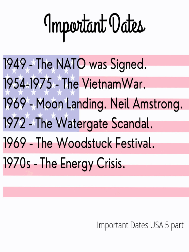 Important Dates USA 5 | PDF | Travel