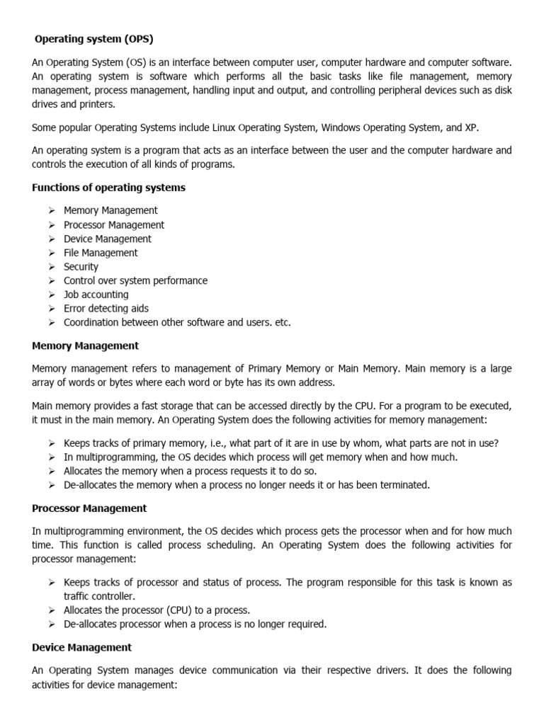 Operating System Pdf Operating System Computer Data Storage