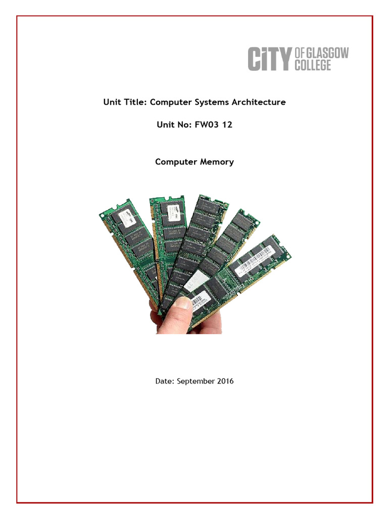 Memory Pdf Random Access Memory Computer Data Storage