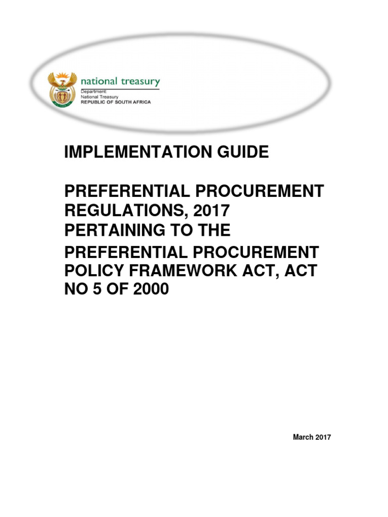 Implementation Guide - Preferential Procurement Regulations March 2017 ...