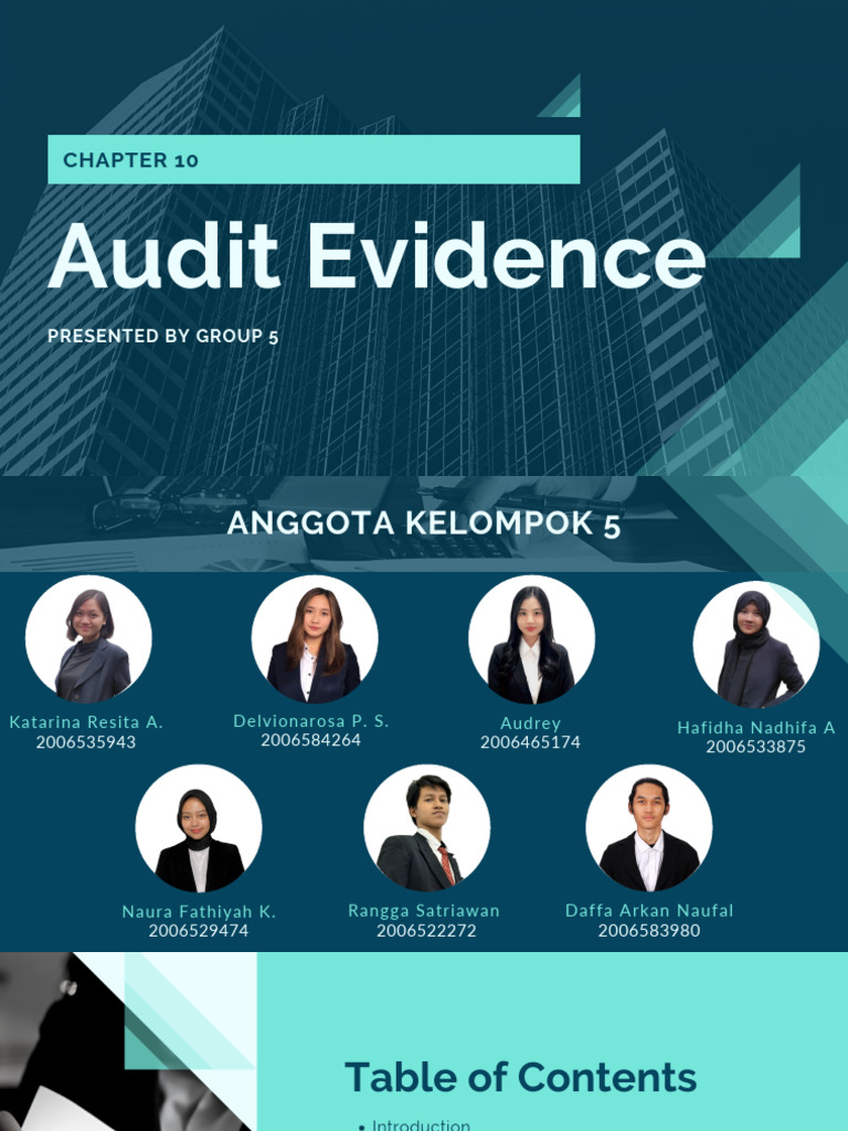 Audit 1-C - Kelompok 5 - PPT Week 12 - Audit Evidence | PDF