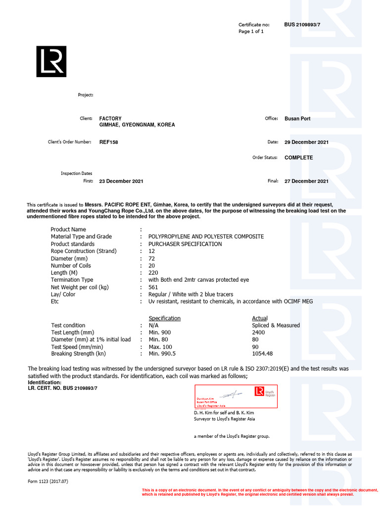 72MM - CERTIFICADOS LLOYDS REGISTER - (LRS) WCI 12Strand Mixed Ropes for Panama stocks-1 (1 ...